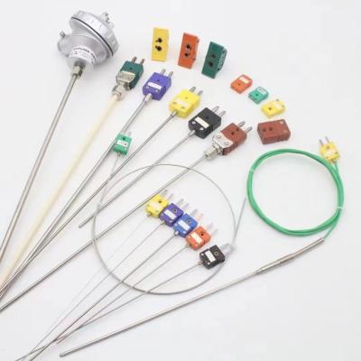 China Hollow Dual K Type Thermocouple Cable PT100 Female Connector Ceramic Duplex Plug for sale