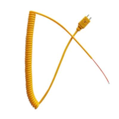 China Coiled Type K Thermocouple Cable Flat PVC Insulation With Miniature Connector for sale