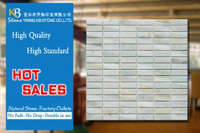 Cina Onyx verde misto bianco della piastrella per pavimento di marmo del mosaico lucidato forma del sottopassaggio in vendita