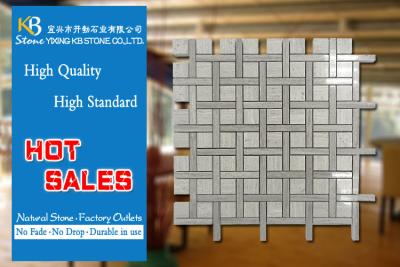 中国 最高と評価された灰色の浴室はプールのモザイク・タイル 12x12 のインチ繊維の網をタイルを張ります 販売のため