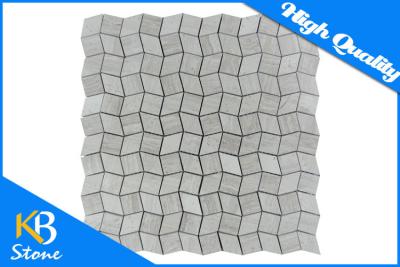 Cina Mattonelle grige di legno della parete del mosaico lucidate quadrato misto, mattonelle di pavimentazione di pietra naturali di marmo in vendita