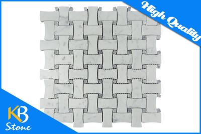 Китай Плитка мозаики мрамора Basketweave итальянки Каррары белая отполированная с формой Herrinbone продается