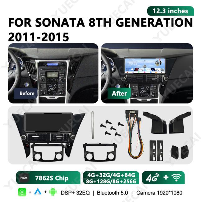 Sonata car DVD player installed view