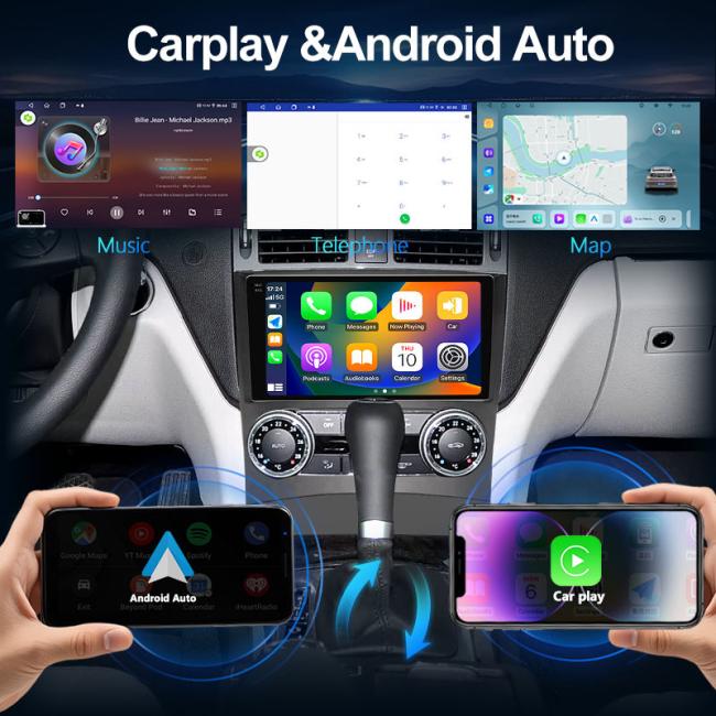 Car Android Stereo Radio for Mercedes-Benz C-Class W203 and GLK-Class C209 - Side View