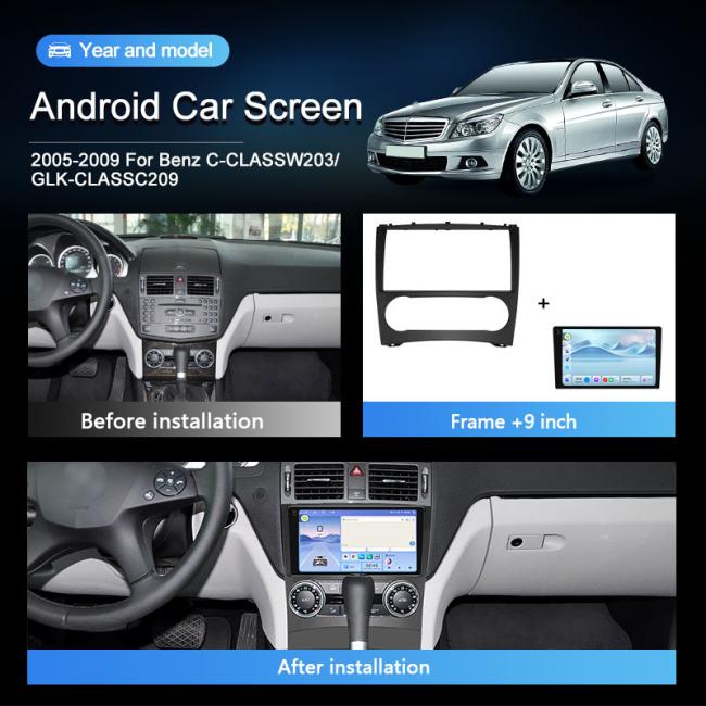 Car Android Stereo Radio for Mercedes-Benz C-Class W203 and GLK-Class C209 - Display View