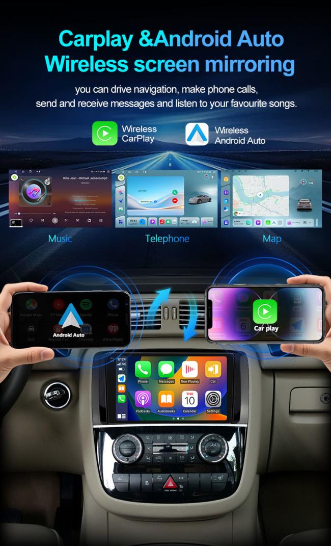 Installed Android car stereo in Mercedes-Benz dashboard