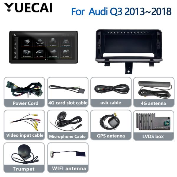 Quality Yuecai 12.3 Inch Frame Auto Radio Fascia For Audi Q3 2013-2018 Multimedia Player for sale