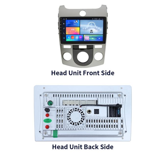 Close-up of the touch screen interface