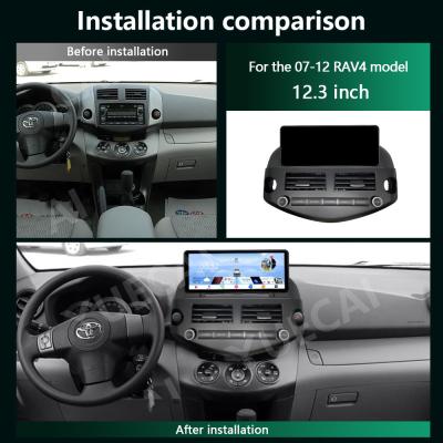 중국 2007-2012 RAV4용 12.3인치 안드로이드 13 카 헤드 유닛, BT 5.0 DSP GPS 포함 판매용