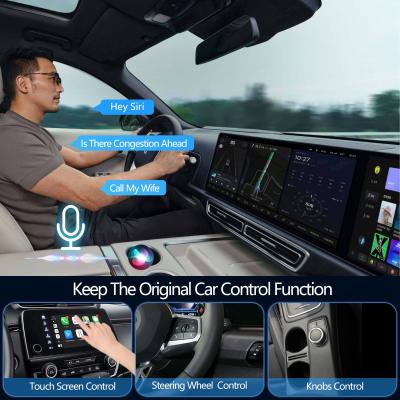 China Factory Price 7 Colors ABS Material Android Carplay Box Wireless Carplay Adapter with 5G WIFI BT 5.0 2IN1 Wireless for sale