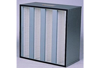 China Fiberglass Fiber Minipleats V Cell Filter  With 80 Degree Work Temperature for sale