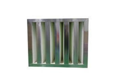 China H13 H14 Dust Capacity V Bank Filter FiberGlass Media 80 Degree Temperature Holt Melt Beads for sale