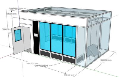 China Fire Resisting Wall Hardwall Cleanroom with Transparent Window and ISO5-ISO8 Purification Rank Modular Clean Room for sale