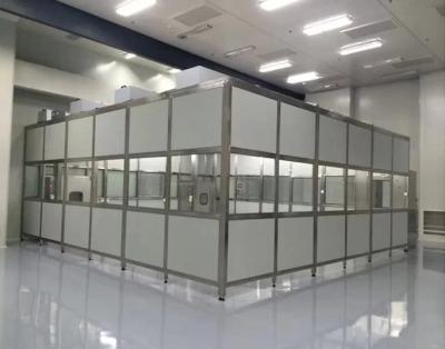 China 300Lux Softwall Clean Room  ,  Stainless Steel Turnkey Project Dust Free Cleanroom Pass Box for sale