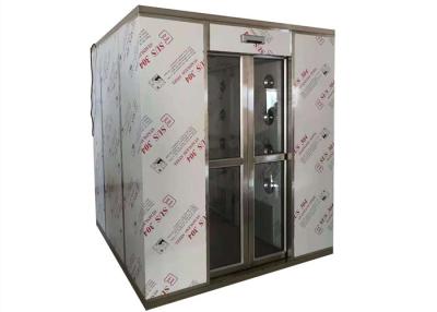 China Pharmaceutical Modular Clean Room Air Shower Tempered Glasses Double Doors Interlock for sale