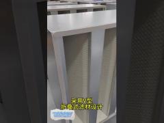 Metal Frame Mini Pleat V Bank HEPA Air Filter Size Customizable