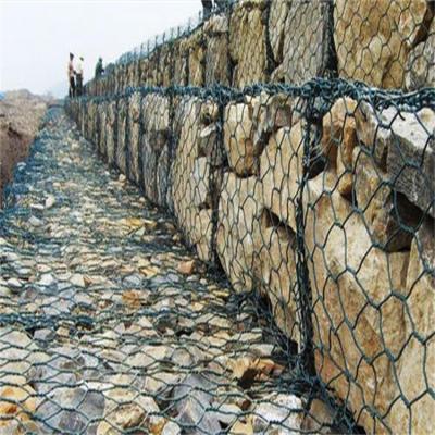 China Woven Stone Filled Galvanized Gabion Boxes Basket 8x10cm Hexagonal Hole for sale