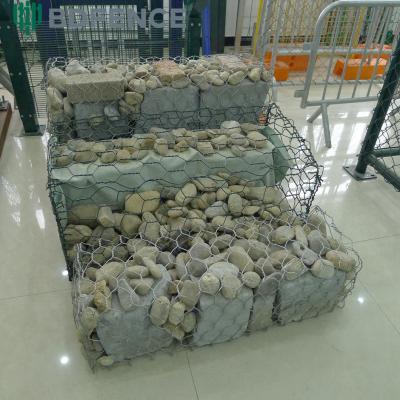 China Woven Stone Filled Galvanized Gabion Boxes Basket 8x10cm Hexagonal Hole for sale