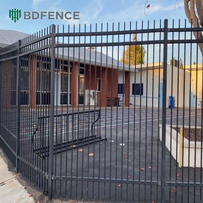 Clôture en acier tubulaire rustique de 2 m, finition vieillie