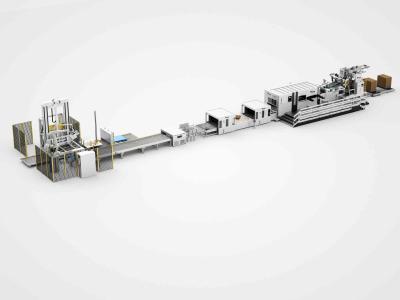China High-Speed Fully Automatic Heavy-Duty Corrugated Packaging Production Line with 5,000 Sheets / Hour and 400-450 Tons Cutting Pressure for sale