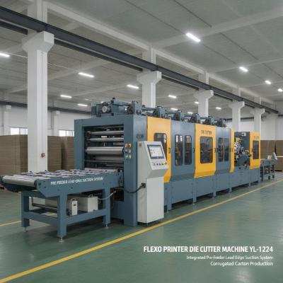 China Flexo Printer Die Cutter Machine YL-1224 Integrated Pre-Feeder Lead Edge Suction System for Corrugated Carton Production for sale
