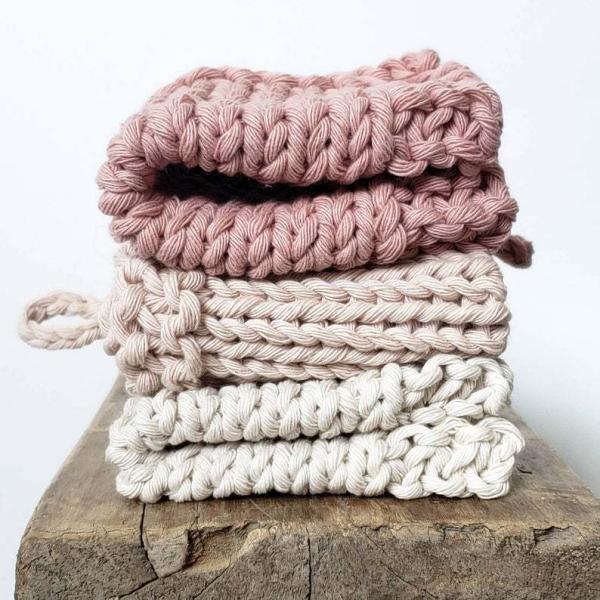 Quality Y-F Neutral Large Washcloth Crochet Dishcloth Cotton Wash Cloths Kitchen Rags Dish Rag Durable Dishcloth for sale