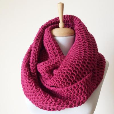 China Y-Z Soft Acrylic and Wool Yarn Infinity Winter Cowl Knit Man Women Many Colors Chunky Scarf for sale