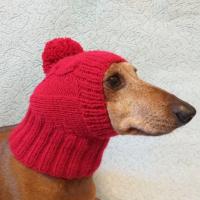 Quality Y-Z Dog Hat with Big Pompom Knitted Dachshund Hat with Big Pompom Clothes for sale