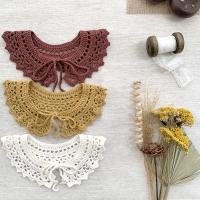 Quality Y-F Designer Baby Girls Lotus Leaf Collar Cotton Lace Hand Crochet Hook Flower for sale