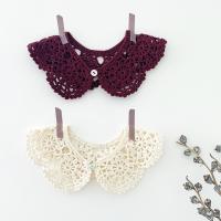 Quality Y-F Baby Girls Two Color Lotus Leaf Collar Hand Crochet Cotton Lace Flower False for sale