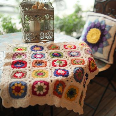 China Y-F 40*40 Throw Handknit Cable Holiday Cotton Blend Beach Cottage Cozy Hygge Chic Home Decor Blanket for sale