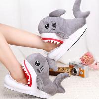 Quality Y-Z Winter Cartoon Animal Soft Warm Fuzzy Shark Shoes Funny Fluffy House Indoor for sale
