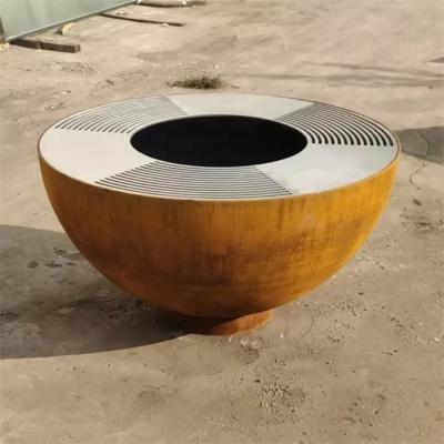 Cina barbecue all'aperto di emisfero di Pit Bowl Grill Corten Steel del fuoco del metallo di 120cm in vendita