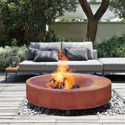 Cina fuoco bruciante all'aperto extra Pit Bowl For Camping della ruggine di legno di giro di 100cm grande in vendita