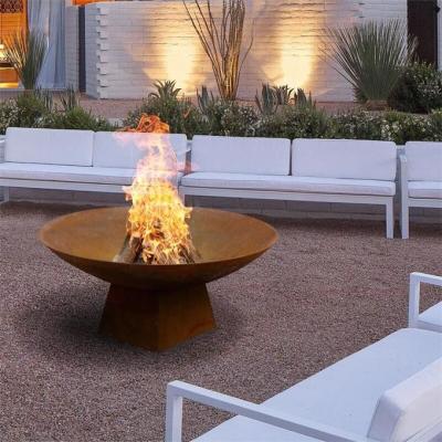 Cina pozzo all'aperto bruciante di legno d'acciaio del fuoco di Rusty Metal Fire Bowls Corten del cortile di 80cm in vendita