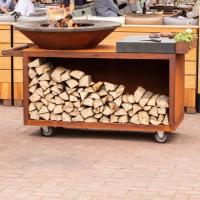 China Multi Function Rectangular BOutdoor Cooking BBQ  Corten Steel Fire Pit Grill for sale