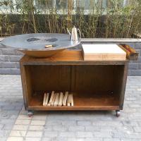 China Multi Function Rectangular BOutdoor Cooking BBQ  Corten Steel Fire Pit Grill for sale