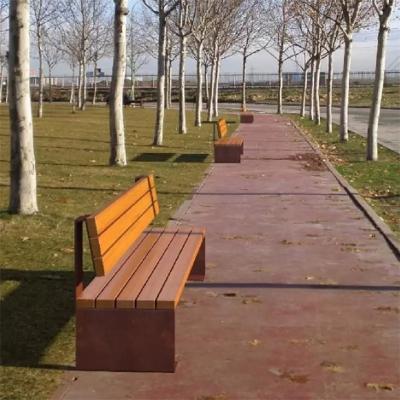 Cina Banco d'acciaio di Corten della via di rivestimento urbano contemporaneo della ruggine con Seat di legno in vendita