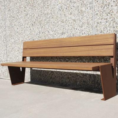 Cina Banco d'acciaio di Corten della via di rivestimento urbano contemporaneo della ruggine con Seat di legno in vendita