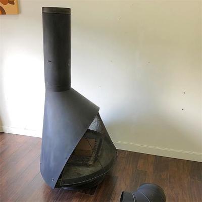 Cina Camino di legno di combustione del cono indipendente nero dell'interno d'annata di metà del secolo in vendita