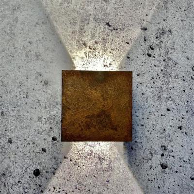 Cina Contenitori d'acciaio d'attaccatura di lampada da parete di Corten della ruggine della patina del riflettore all'aperto della parete in vendita