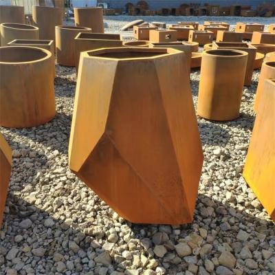 Cina Vaso di fiori succulente di Corten delle piantatrici del metallo della statua d'acciaio all'aperto del cerchio in vendita
