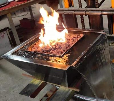 China Corten Steel Gas Fire Water Bowl Water Features Swimming Pool for sale