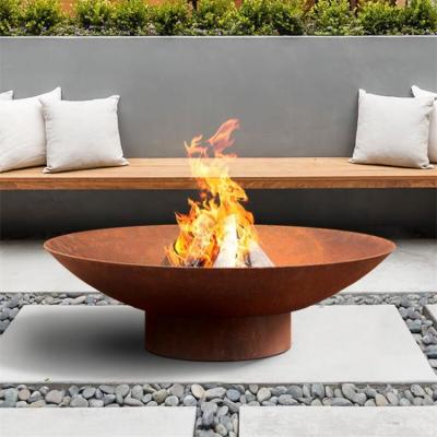 China 80cm Outdoor Camping Heater Rust Bonfire Corten Steel Fire Pit Burner Bowl for sale