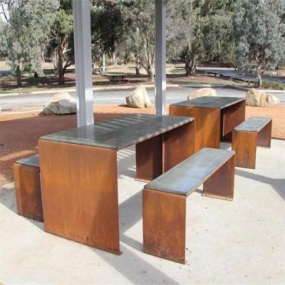 Cina Banco all'aperto di altezza 40cm Rusty Red Corten Steel Park con le feci di Optinal in vendita
