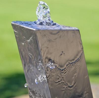China Public Decorative Brushed Finish Stainless Steel Square Column Water Feature for sale