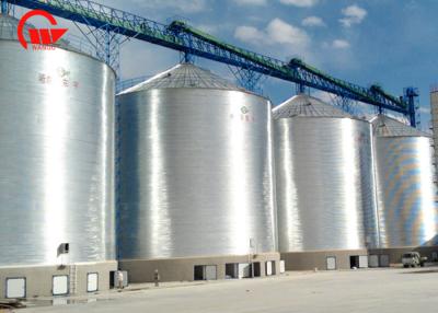 China Metal Tapioca Flour Steel Grain Bin , Full Cone Base Large Farm Grain Silo for sale