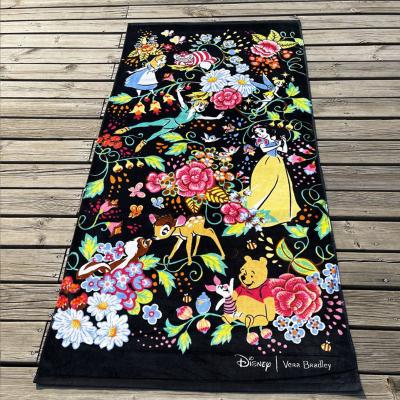 China Customized Design And Size 100% Cotton Thick Beach Towels With Reactive Printing for sale