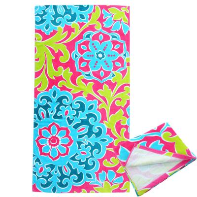 China 30x60" 100% Cotton Velour Beach Towels With Customized Service for sale