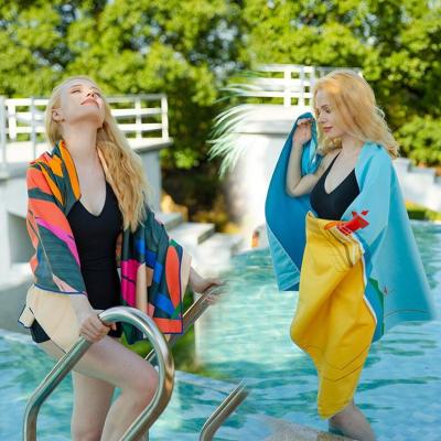 China High Water Absorbent Sand Resistant Beach Towel Eco Friendly Fade Resistant for sale